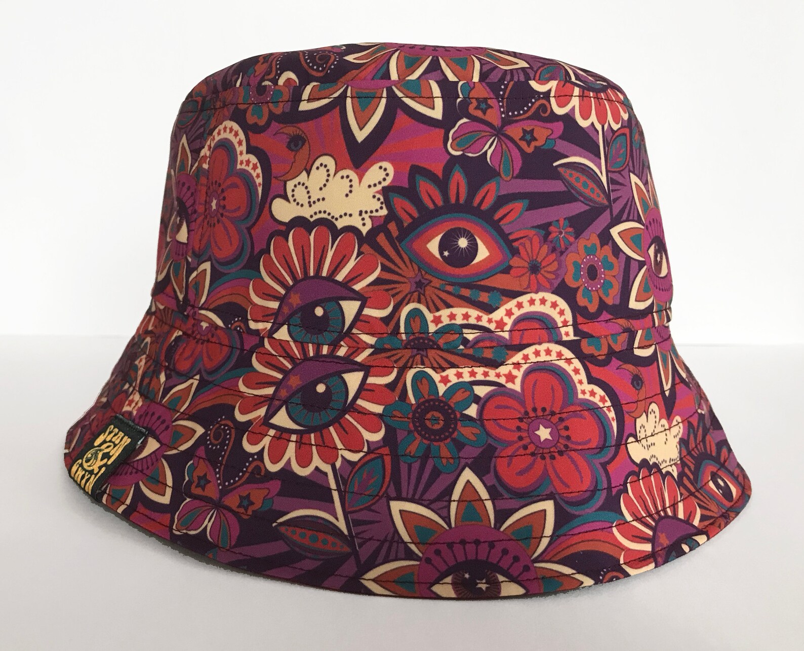 Psychedelic Bucket Hat Flower Eye Print Third Eye Art Hippy | Etsy