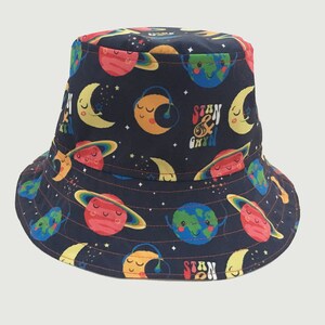 Space Bucket Hat, Cosmic Hat, Planets Bucket Hat, Sun and Moon Print ...