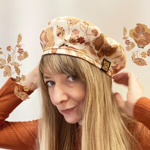 Cream Beret, Vintage Style Hat, Bohemian Beret, Floral Hat - Etsy