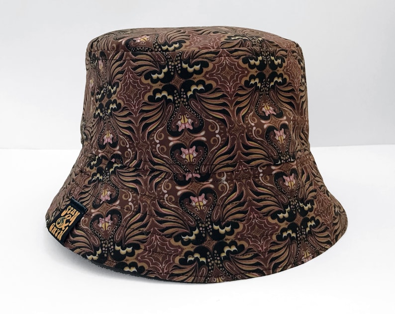 Brown Bucket Hat, Fishermans Hat, Manchester Indie Hat, Roses Hat. - Etsy