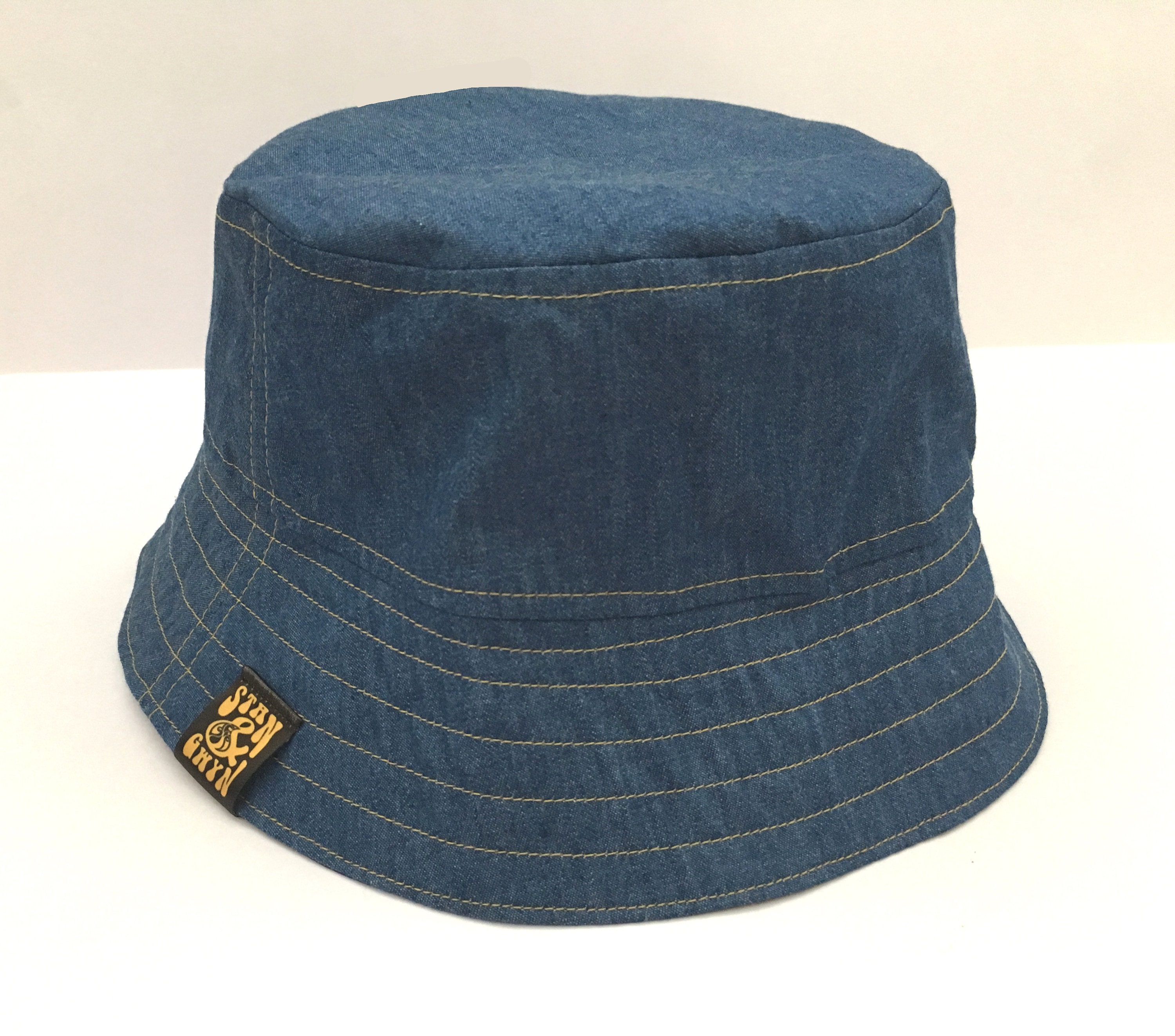 Retro Bucket Hat Blue Denim Hat Vintage Print Hat Festival - Etsy