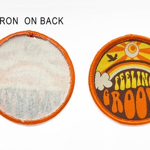 Groovy Patch Badge, Retro Patches, Jacket Patches, Orange Embroidery Patch, Sew on Badge. - Etsy