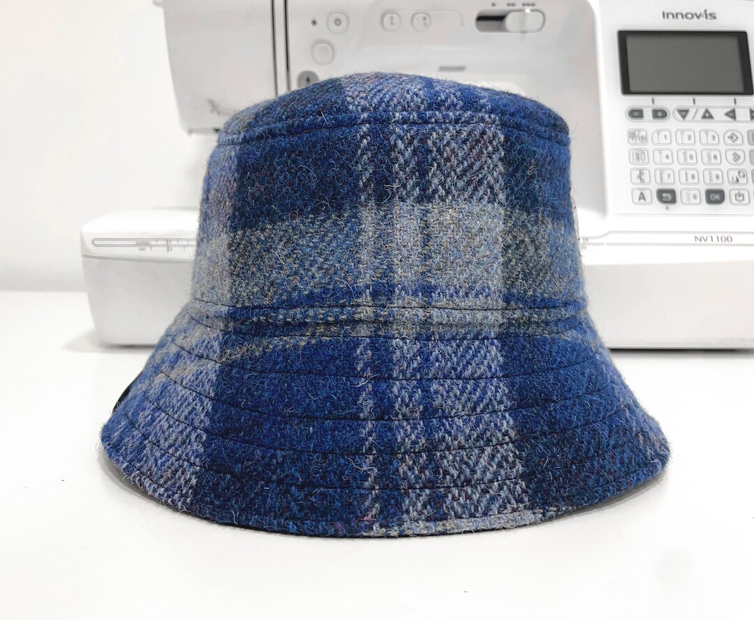 Scottish Tweed Hat, Blue Bucket Hat, Plaid Hat, Tartan Hat. - Etsy