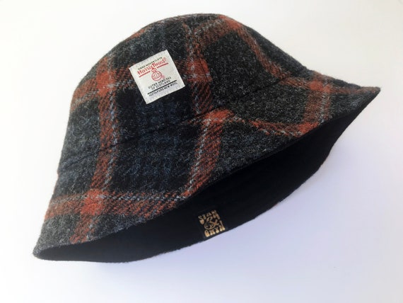Grey Wool Hat Harris Tweed Hat Tartan Hat Gray Plaid Hat - Etsy