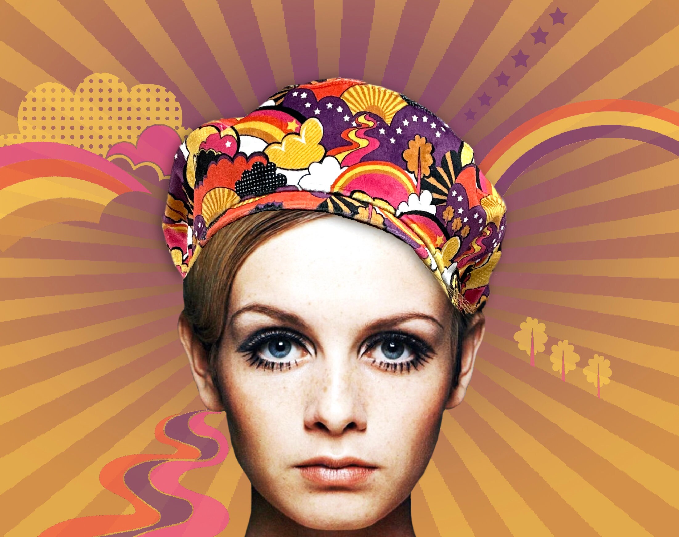 1960's Hat Rainbow Beret Sixties Fashion Vintage Hat - Etsy