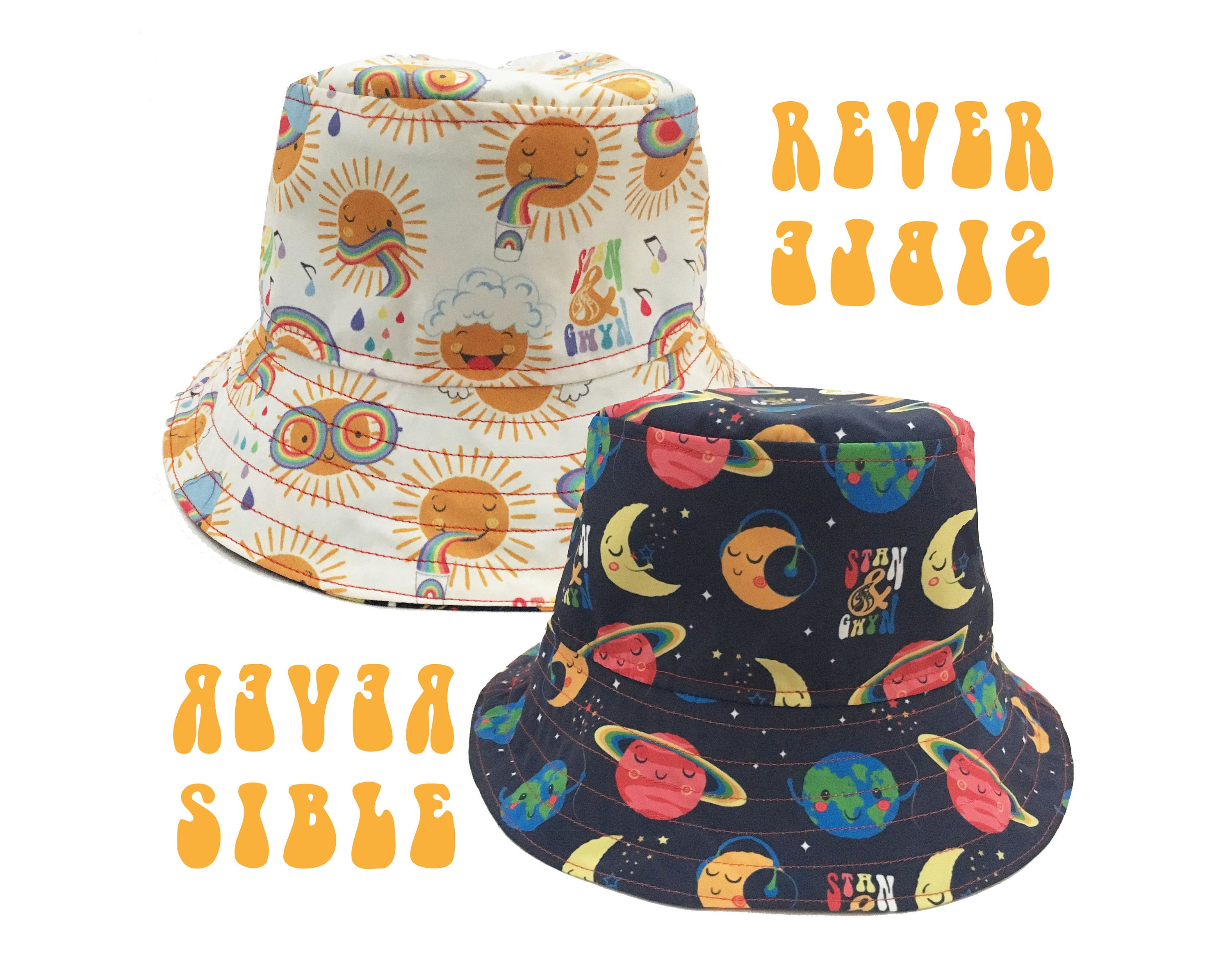 Space Bucket Hat, Cosmic Hat, Planets Bucket Hat, Sun and Moon Print ...