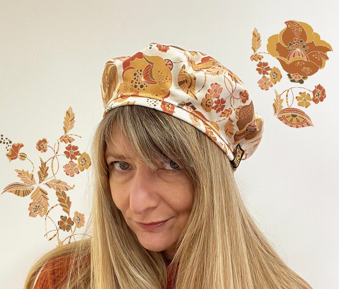 Cream Beret, Vintage Style Hat, Bohemian Beret, Floral Hat - Etsy