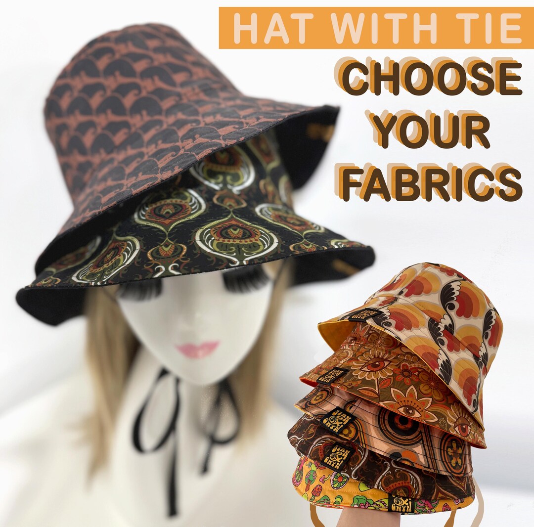 Hat With Ties, Wide Brim Hat, Large Brim Sunhat, Made to Fit, Windproof ...