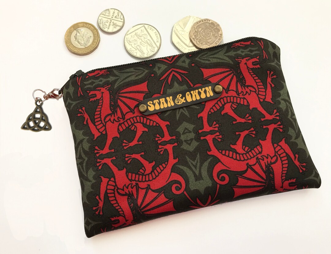 Wales Print Purse, Welsh Gifts, Red Dragon, Makeup Bag. - Etsy