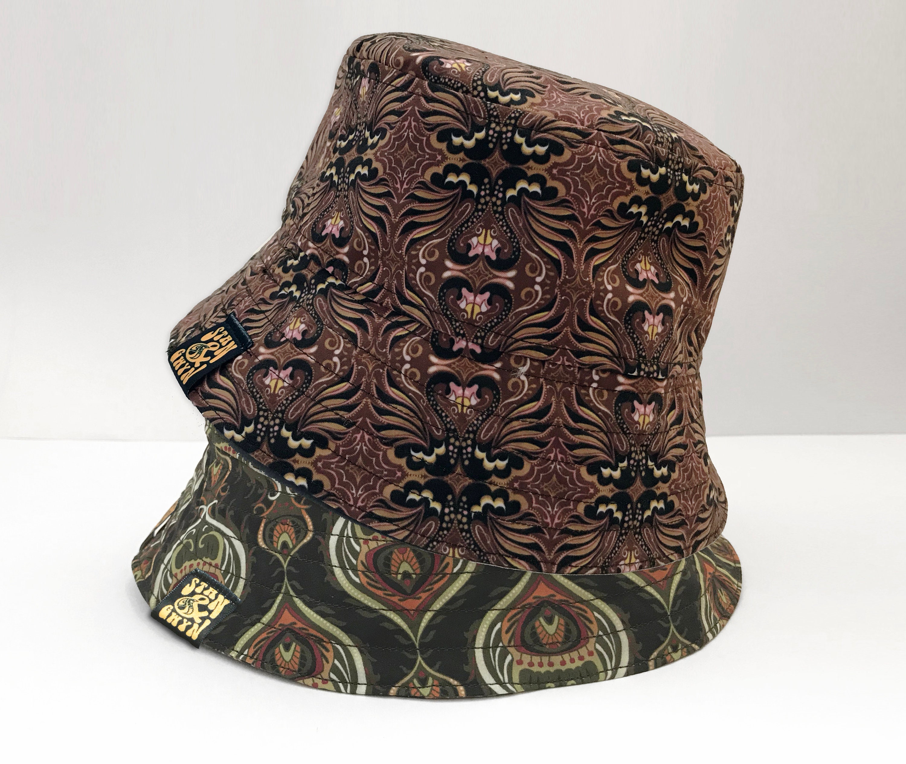 Brown Bucket Hat, Fishermans Hat, Manchester Indie Hat, Roses Hat. - Etsy