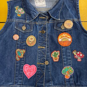 Groovy Patch Badge, Retro Patches, Jacket Patches, Orange Embroidery ...