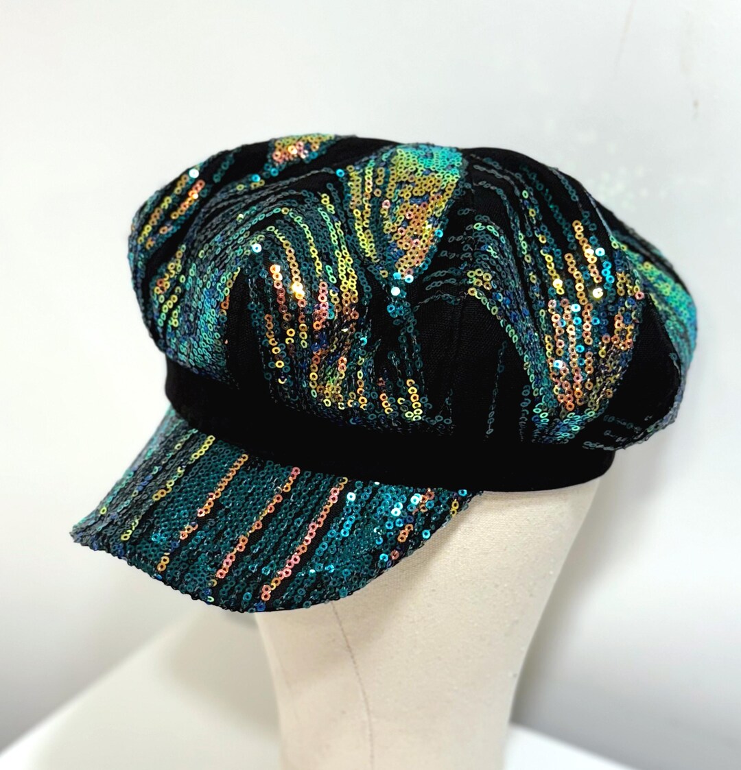 Sequin Cap, Sparkly Cap, Festival Cap, Paneled Cap, Baker Boy Cap ...
