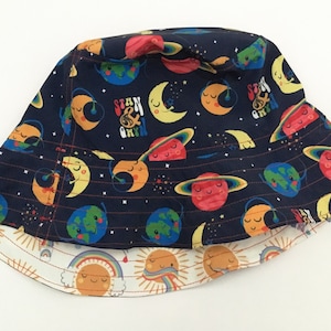 Space Bucket Hat, Cosmic Hat, Planets Bucket Hat, Sun and Moon Print ...