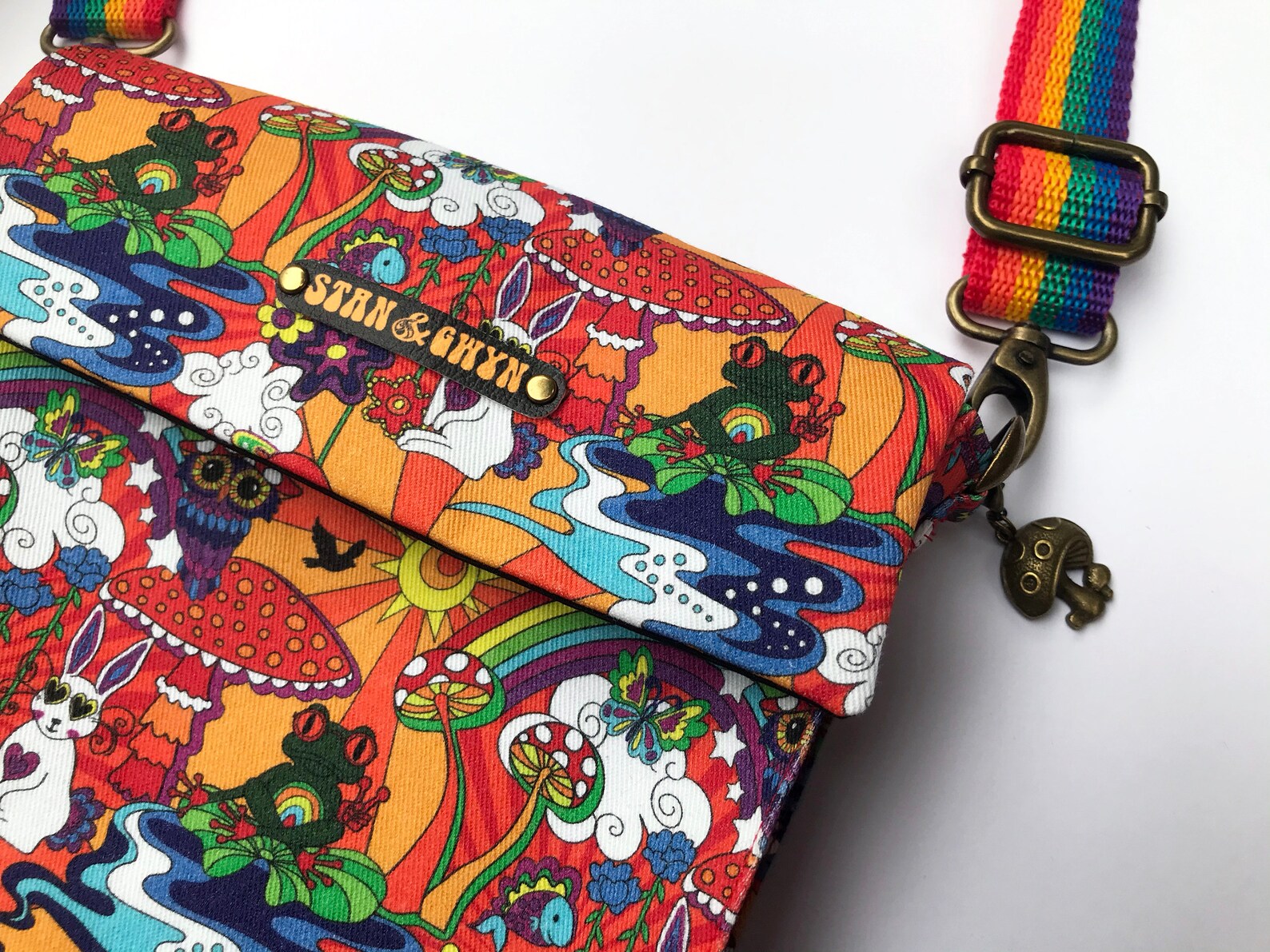 Psychedelic Bag Trippie Hippie Bag Animal Print Bag Cartoon | Etsy