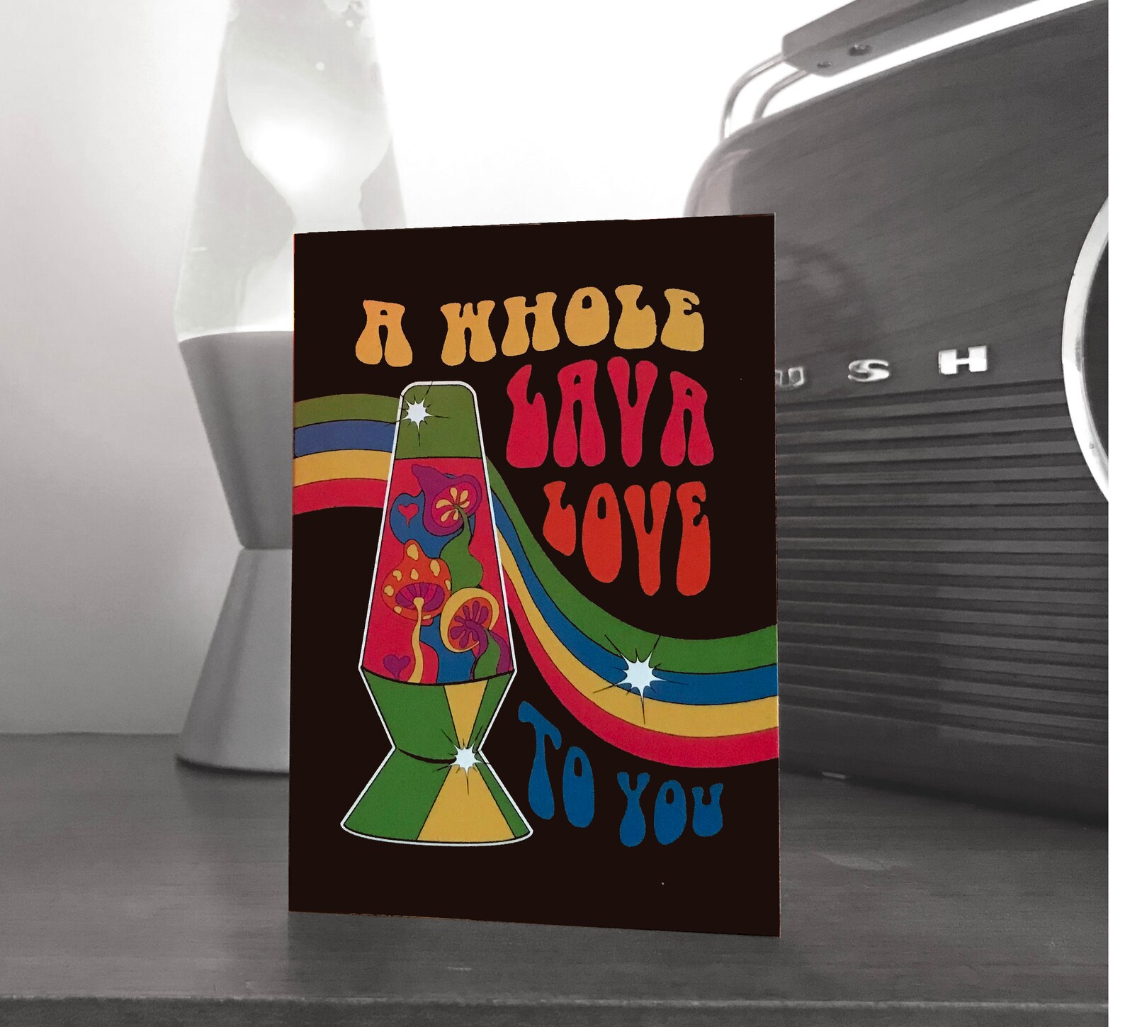 Lava Lamp Card Retro Graphic Cool Birthday Card 70's - Etsy