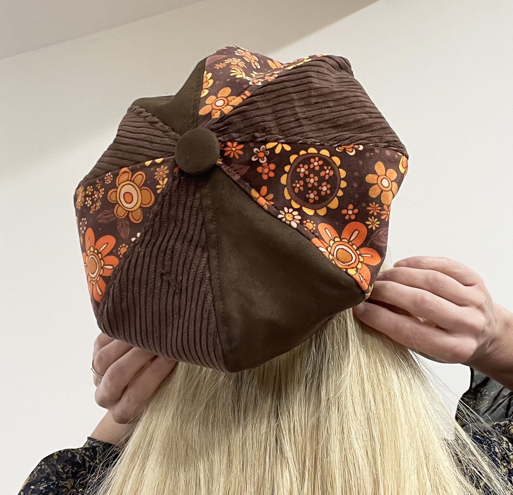Handmade Floral Velvet Baker Boy Hat, Retro 70s Style - Etsy