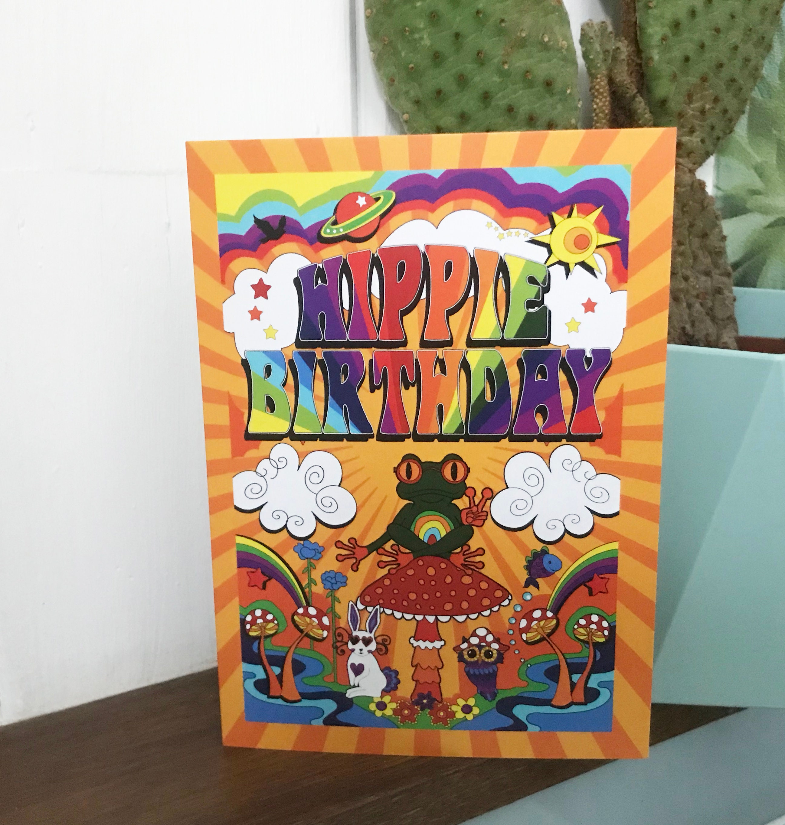 Hippie Birthday Card, Birthday Card for Friend, Psychedelic Art, 60's ...