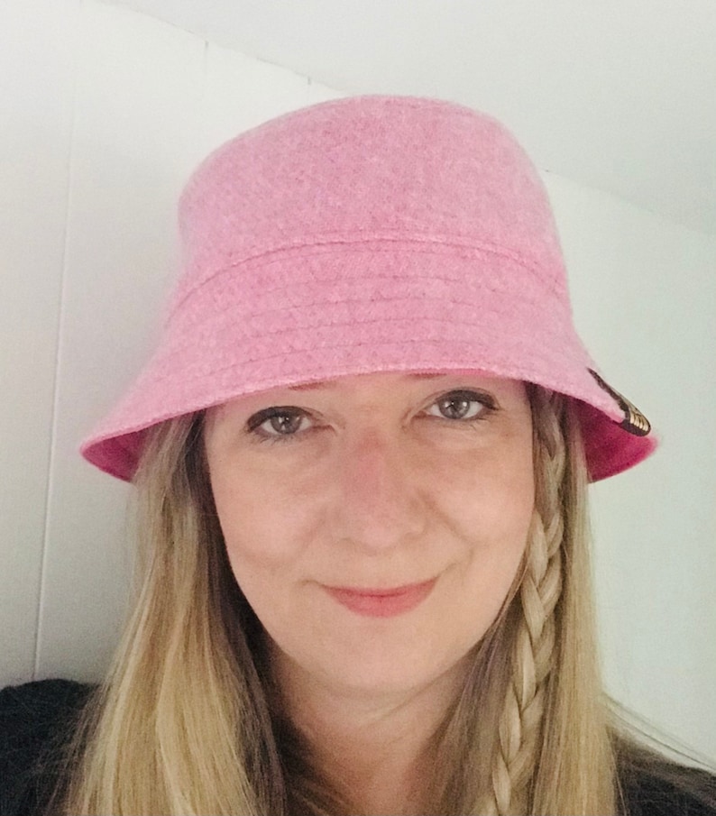 Wool Bucket Hat Harris Tweed Hat Pink Bucket Hat Bright - Etsy UK