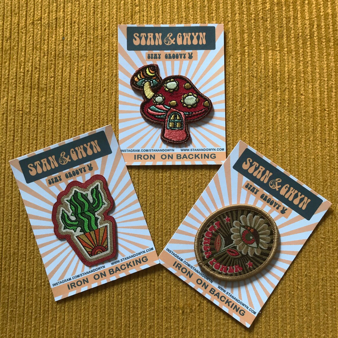 Plant Badges Iron on Patches Mushroom Badge Cactus Badge - Etsy UK
