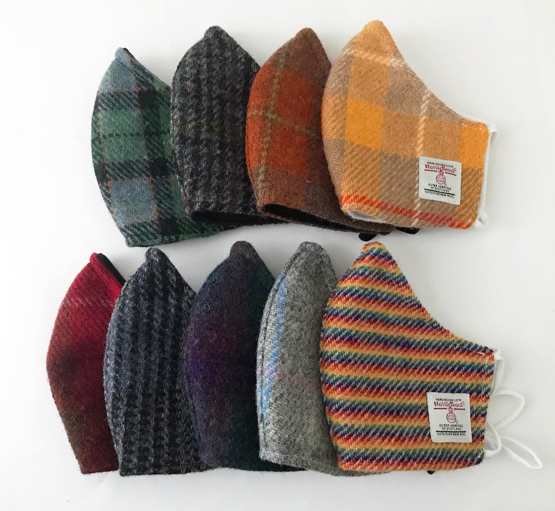 Face Mask, Harris Tweed Mask, Mouth and Nose Cover, Handmade UK. - Etsy