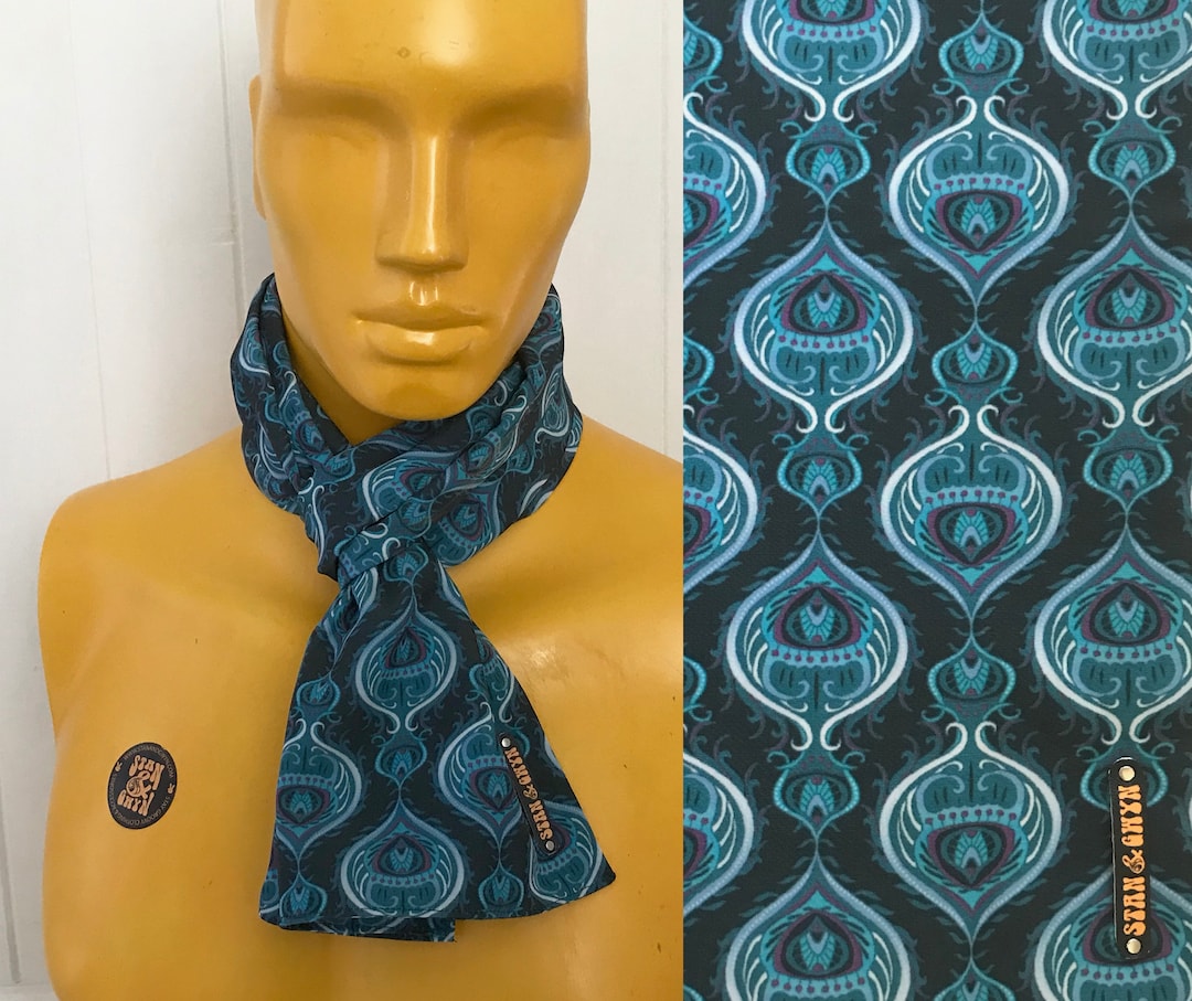 Sixties Mod Scarf, Blue Retro Scarves. - Etsy UK