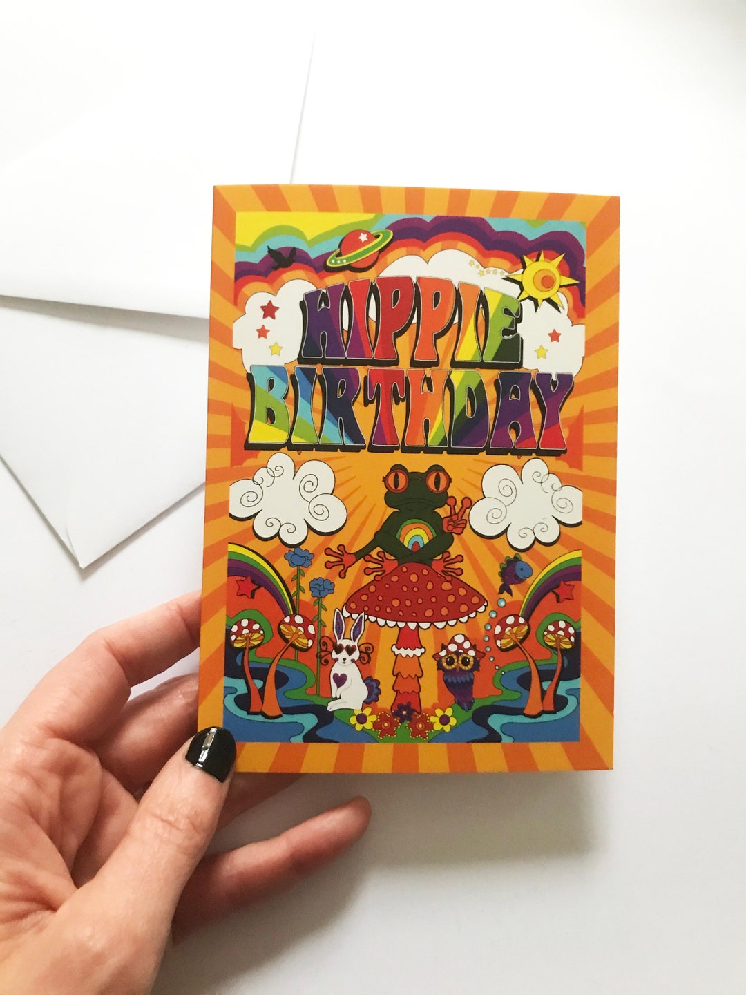 Hippie Birthday Card, Birthday Card for Friend, Psychedelic Art, 60's ...
