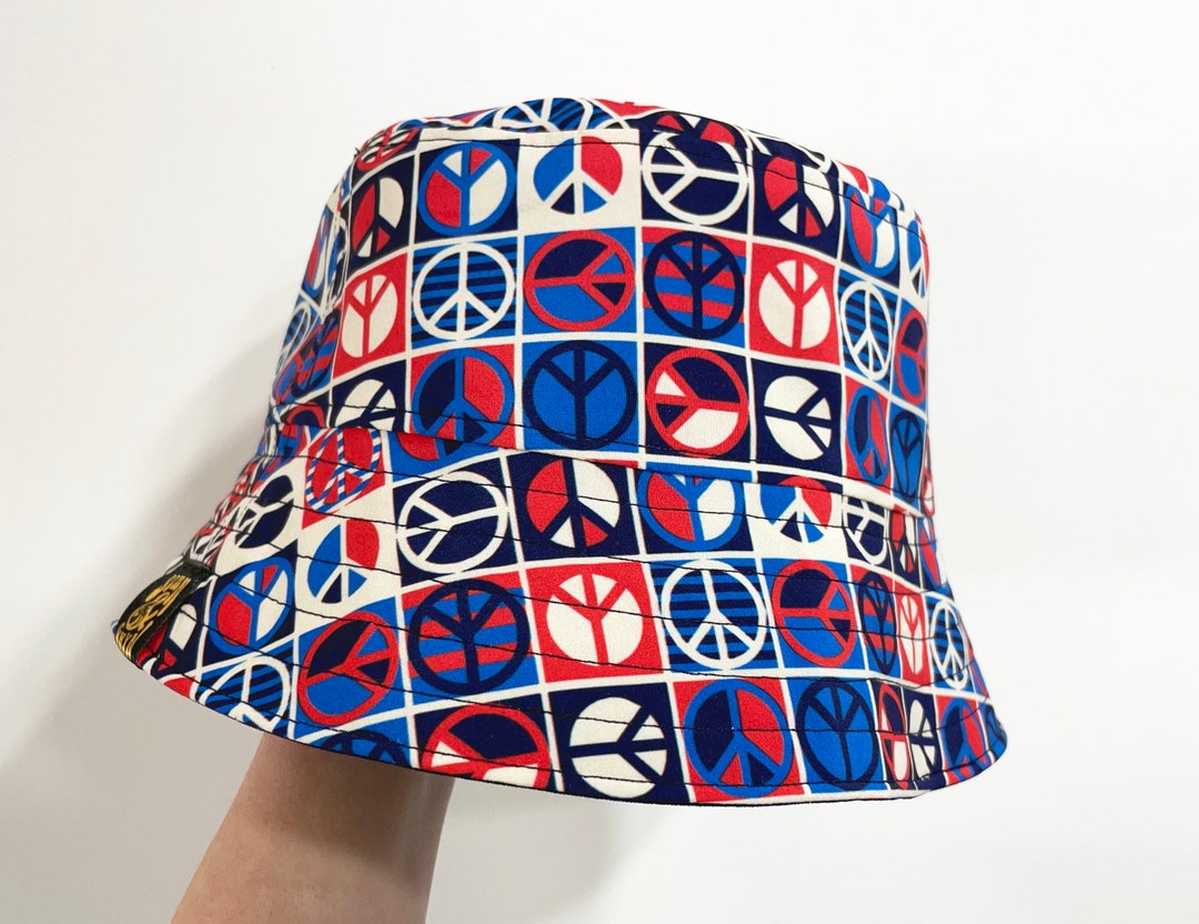 MOD Bucket Hat, Mod Target, Red White and Blue, Peace Sign, Hats for ...