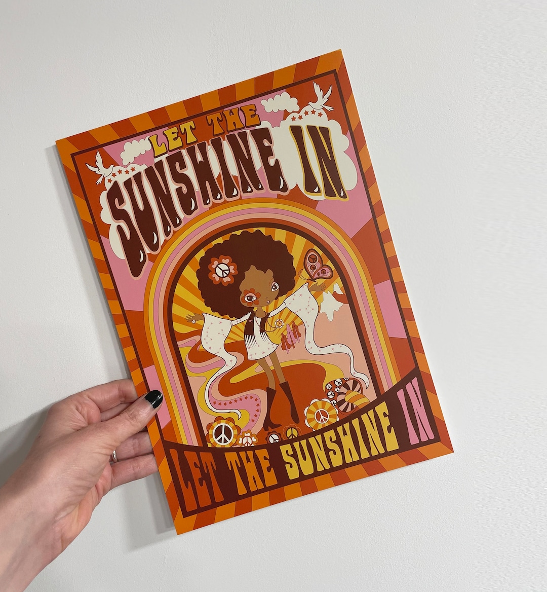 Let the Sun Shine in Print, Retro Poster, Funky Wall Art, 70's ...