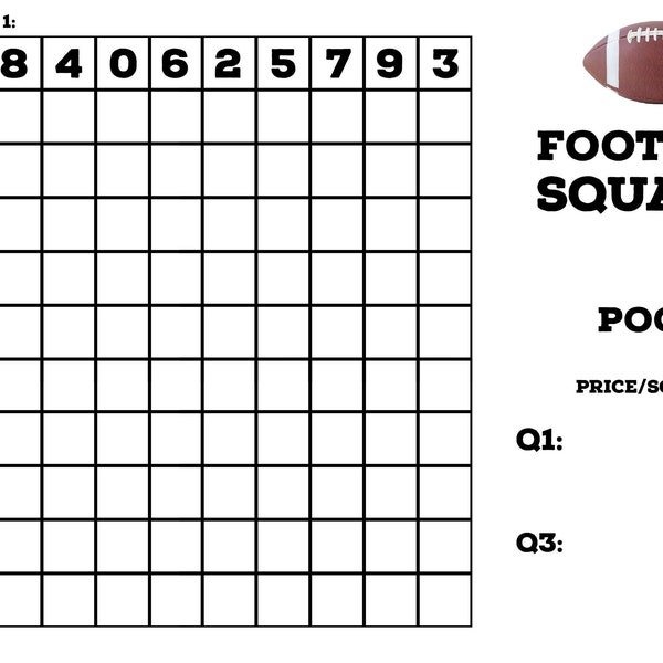 Free Football Squares Printable - Etsy