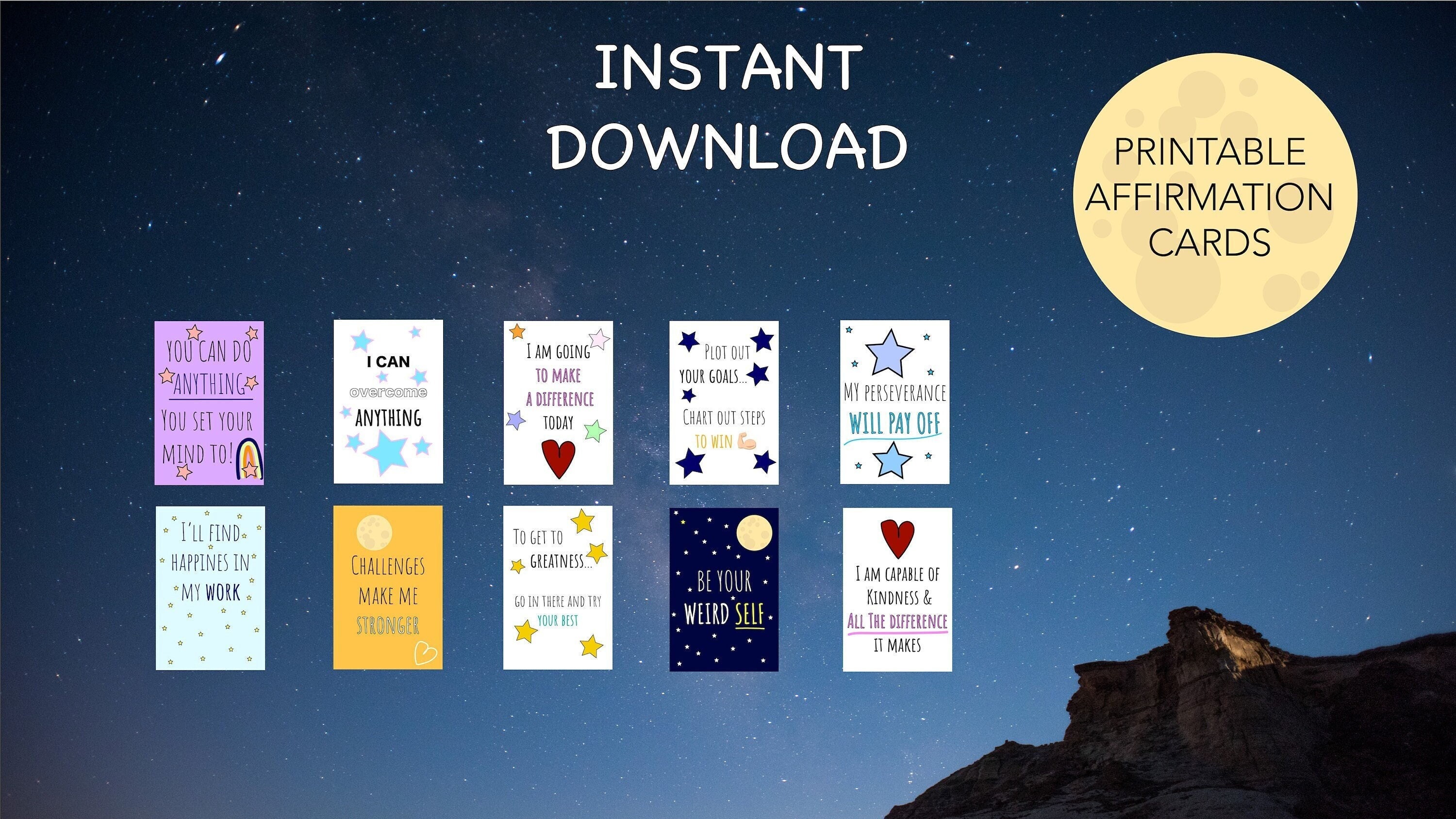 Morning Affirmations for Kids, Printable, Positive Growth Mindset ...