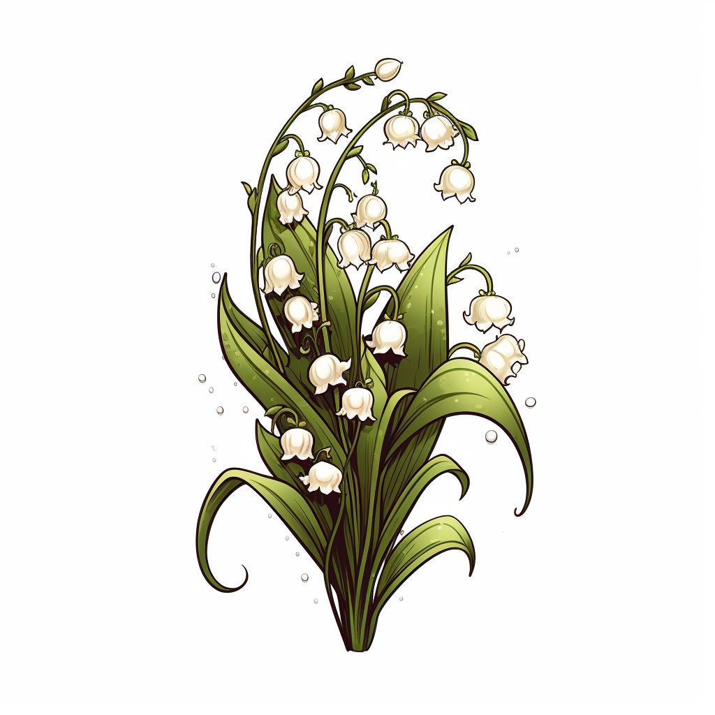 Lily of the Valley Tattoo Design Tattoo Flash Digital - Etsy UK