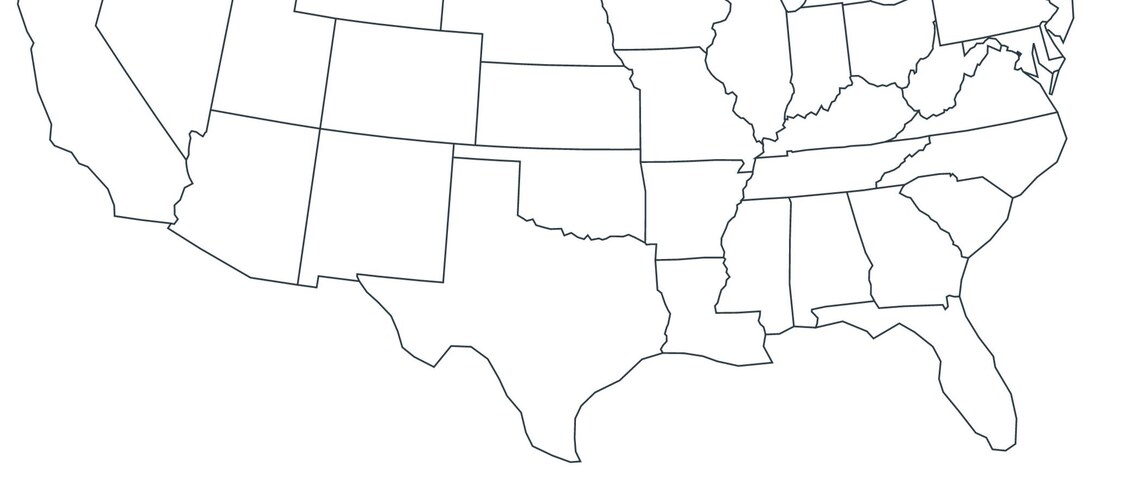 Map of USA Blank Map of North America United States Outline - Etsy Canada