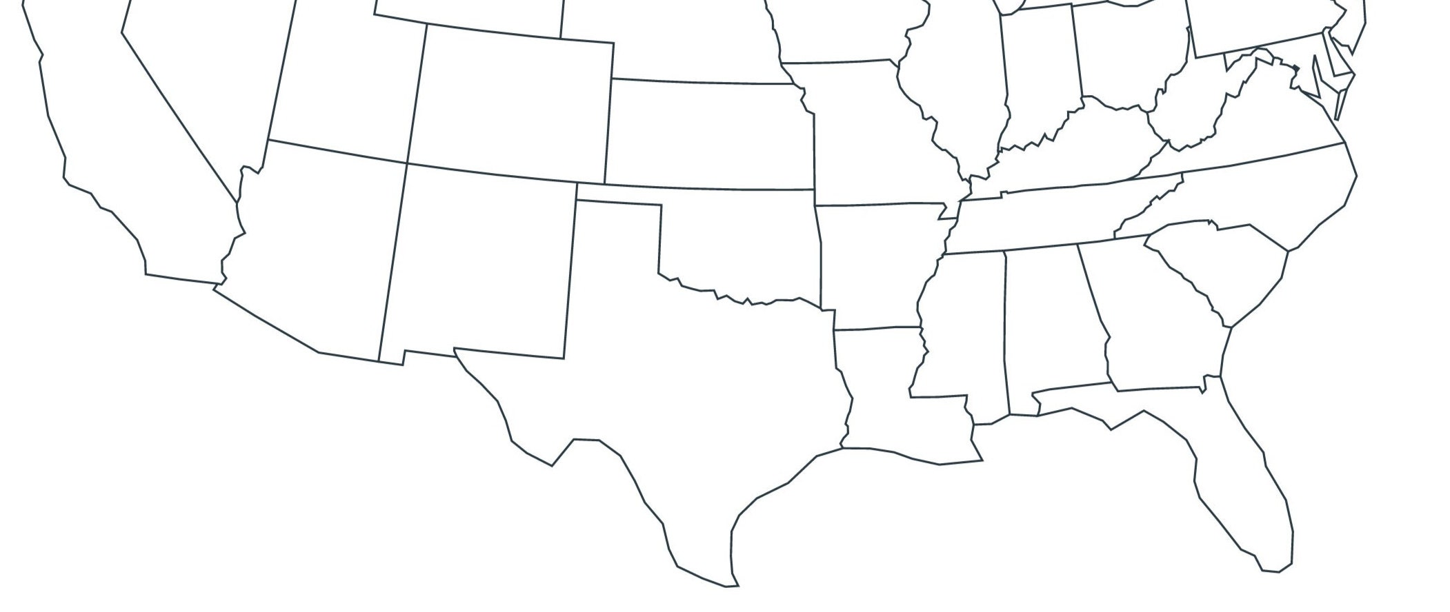 Map of USA, Blank Map of North America, United States Outline Map, USA ...