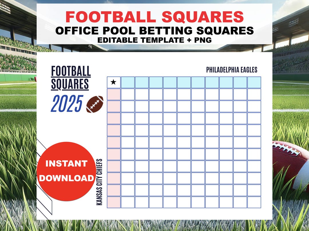 Super Bowl Squares for Small Groups Template Printable | 2026 Football ...