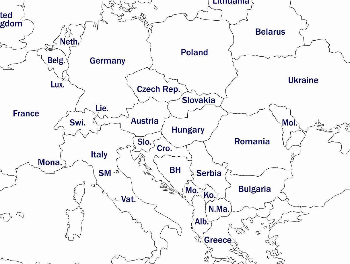 Digital Europe Map of European Countries Printable Download, Map of ...