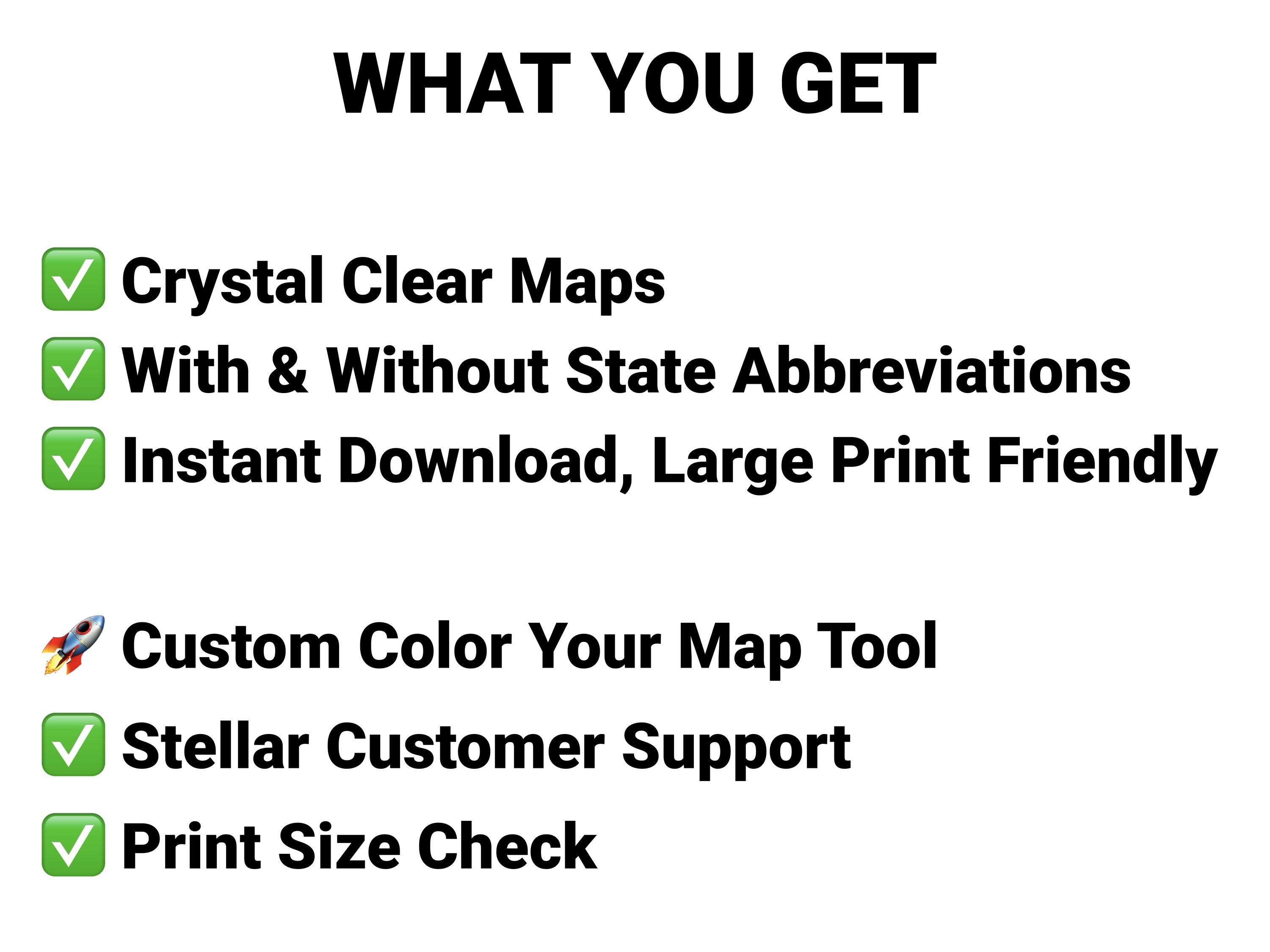 USA Map | States Quiz | 50 States Quiz Map Printable Outline | Comes ...