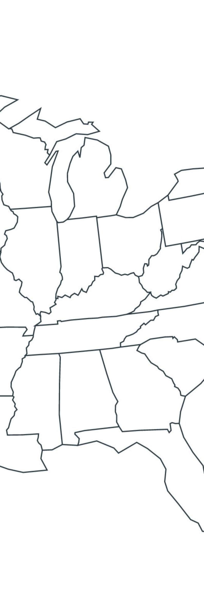 Map of the USA, Blank Map of North America, United States Outline Map ...