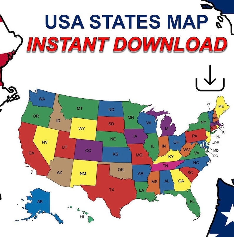 Map of the United States Printable | USA Map Printable | Printable Usa ...