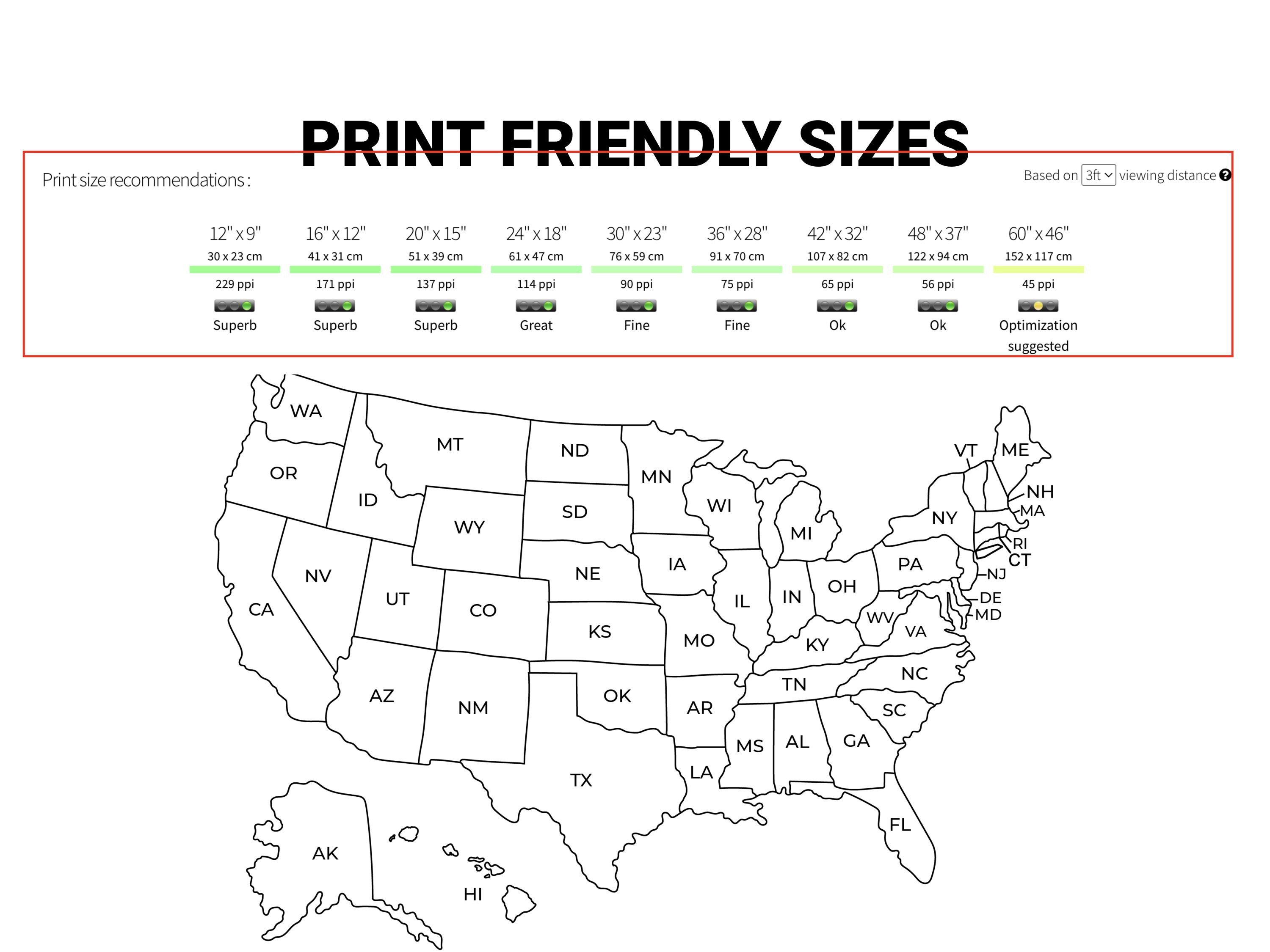 USA Map Outline | Printable United States Map - Etsy