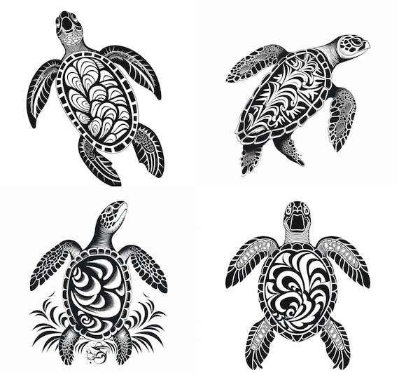 Hawaiian Sea Turtle Tribal Tattoo