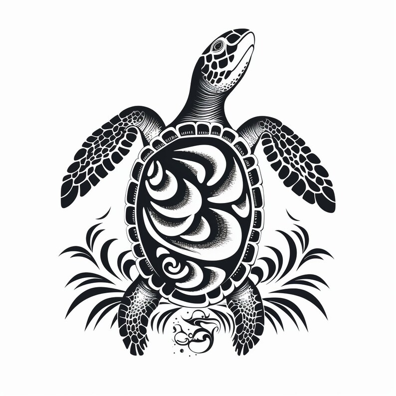 Sea Turtle PNG Printable | Tattoo | Simple Small Sea Turtle Hawaiian ...