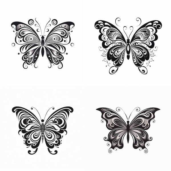 Butterfly Tattoo Stencil - Etsy
