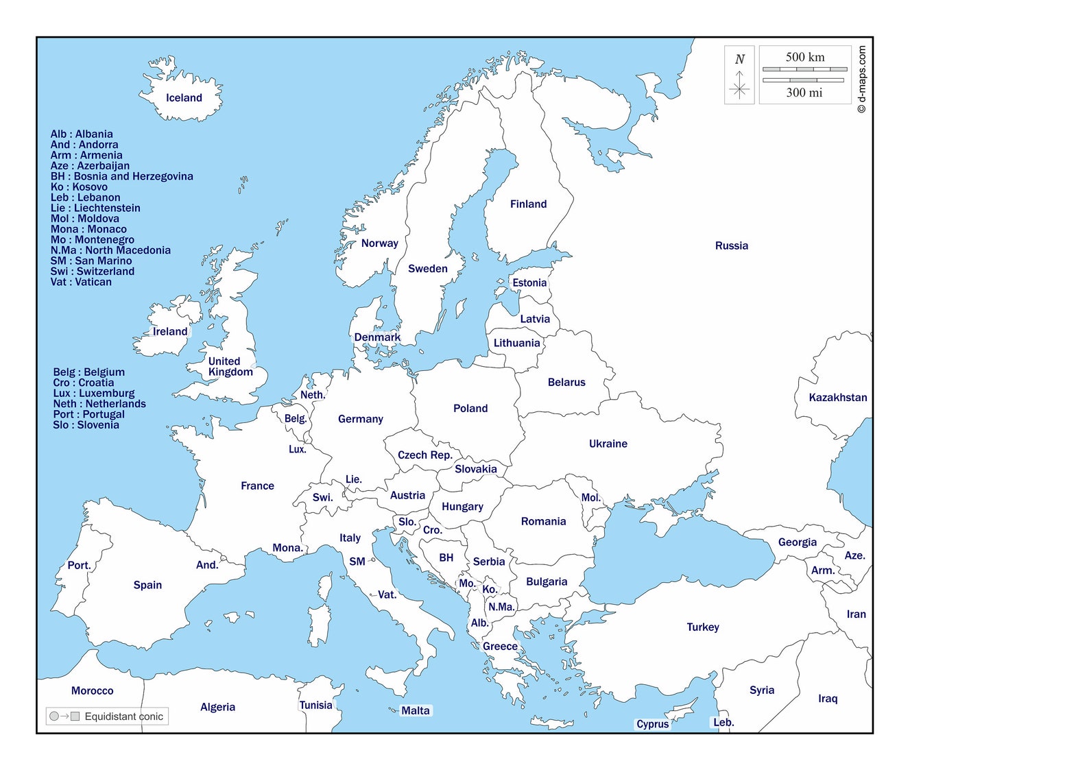 Map of Europe Digital, European Countries, Political Stretch Map of ...