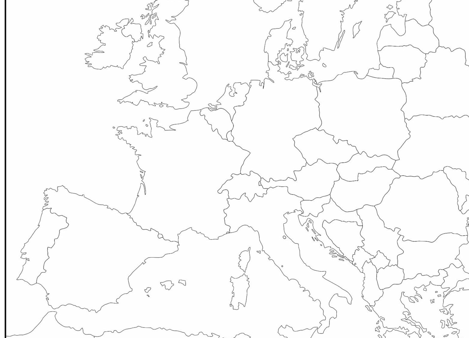 Digital Europe Map of European Countries Printable Download, Map of ...