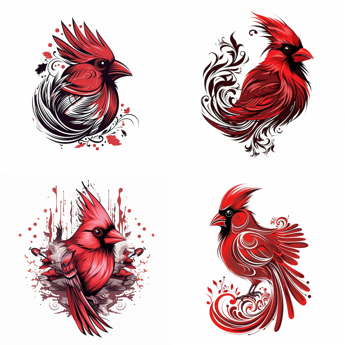 Cardinal Tattoo Cardinal Tattoo Small Tattoo Flash Digital - Etsy