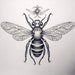 Bee Tattoo Tattoo Flash Digital Download Honey Bee, Realistic Bee ...
