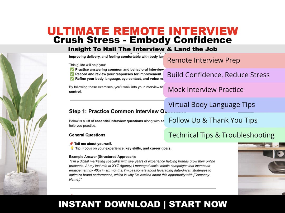 Remote Job Interview Bundle: Essential Guide for Acing Your Virtual ...