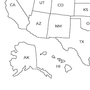 United States Map Labeled Printable | Learn the States | Map of the USA ...