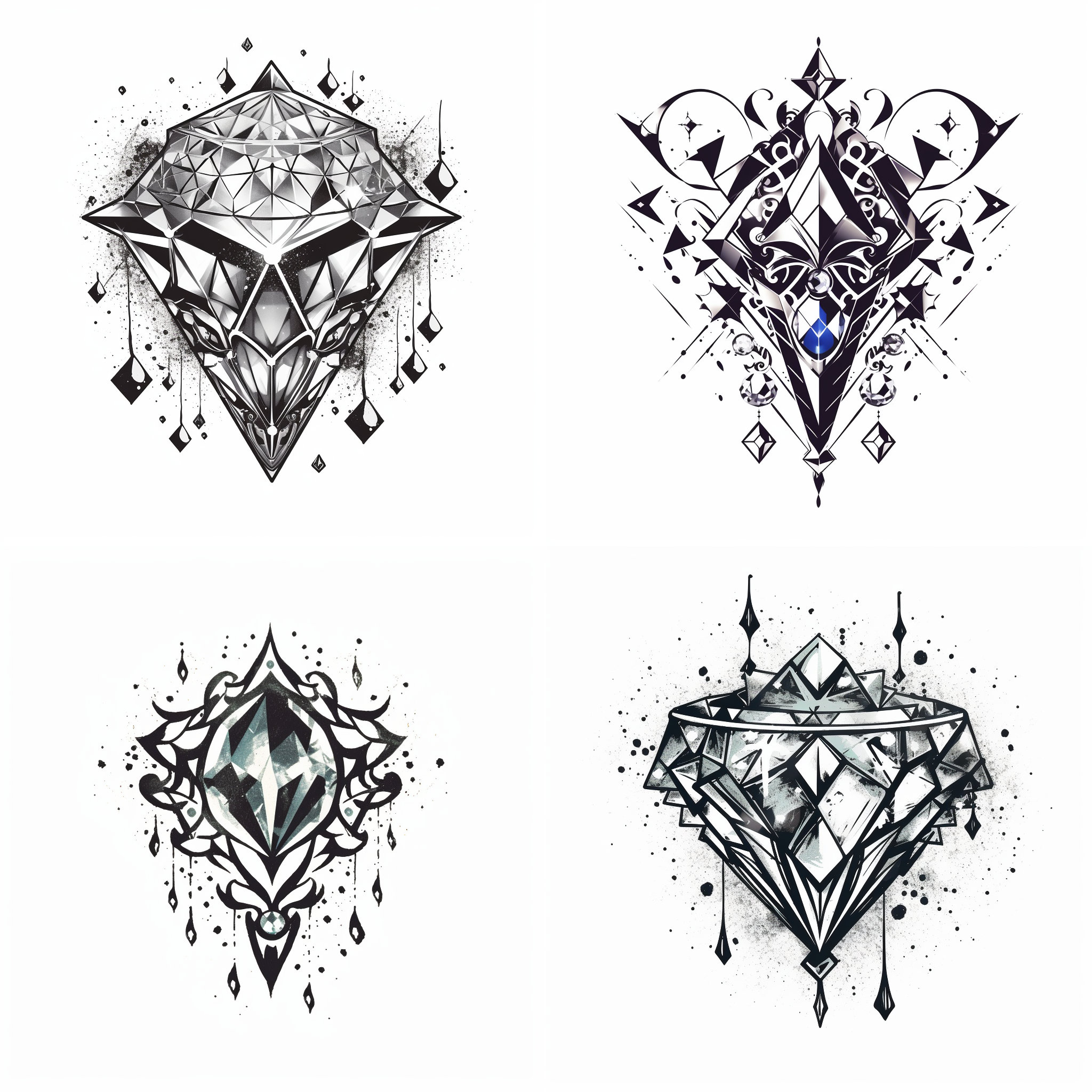 Diamond Tattoo Small Diamond Tattoos Outline, Simple, Design Tattoo ...