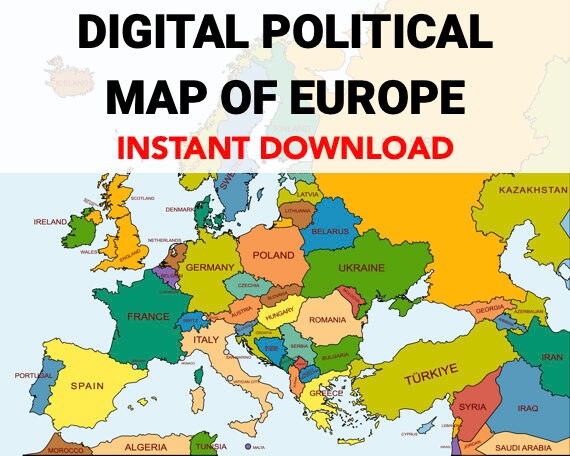 Western Europe Political Map Printable | European Map Labeled Countries ...